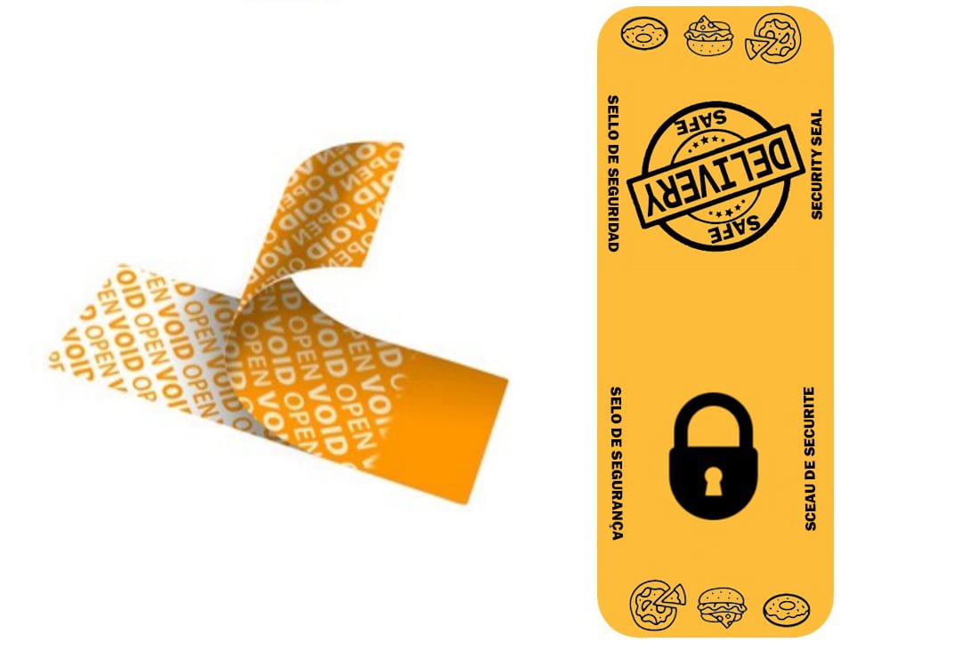 ETIQUETAS VOID DE SEGURIDAD PARA DELIVERY
